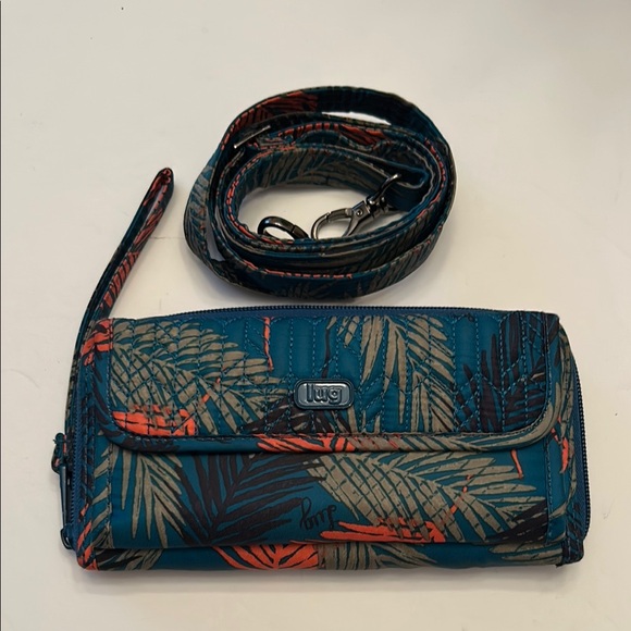 lug | Bags | Lug Kickflip Blue And Orange Wallet With Tropical Print ...